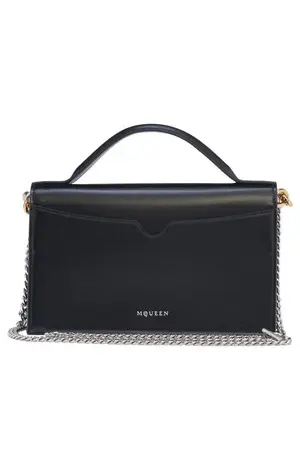 Alexander McQueen Skull Chain Detail Leather Handbag