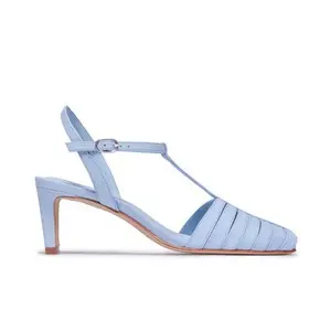 Bernardo Peoria Leather T-strap Pumps - Something Blue