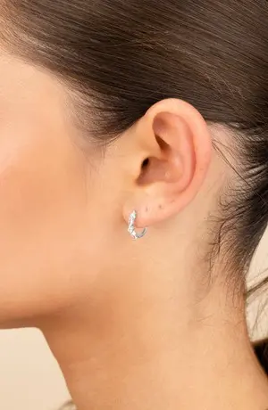 Sterling Forever Kensington Cubic Zirconia Hoop Earrings - Silver