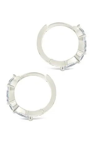 Sterling Forever Kensington Cubic Zirconia Hoop Earrings - Silver