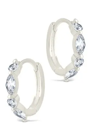 Sterling Forever Kensington Cubic Zirconia Hoop Earrings - Silver