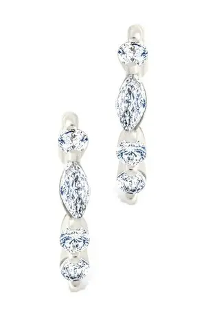Sterling Forever Kensington Cubic Zirconia Hoop Earrings - Silver