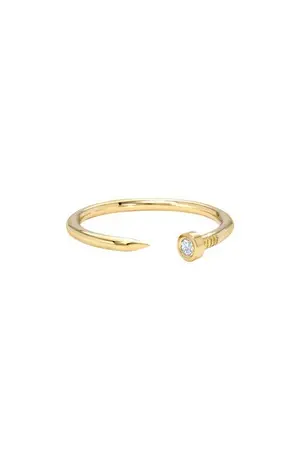 ZOE LEV Diamond Nail Ring - Yellow Gold