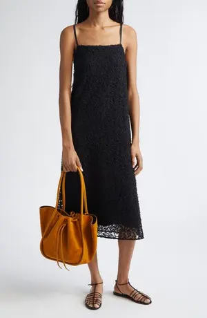 Proenza Schouler Virginie Embroidered Fringe Mesh Slipdress