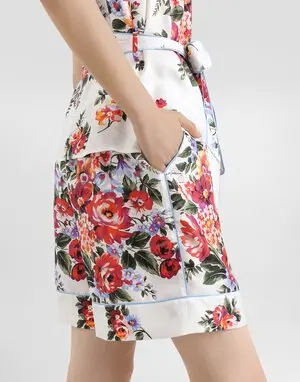 Dolce & Gabbana Flower Bouquet-print Twill Bermuda Shorts
