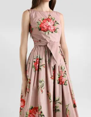 Dolce & Gabbana Rose Bouquet-print Cotton Dress - Multicolor