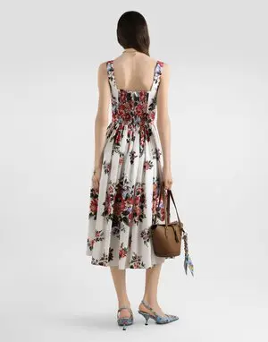 Dolce & Gabbana Flower Bouquet-print Cotton Dress - Multicolor
