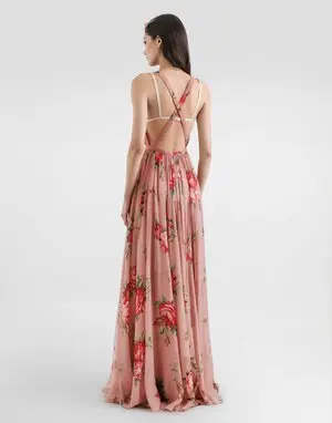 Dolce & Gabbana Rose Bouquet-print Chiffon Dress