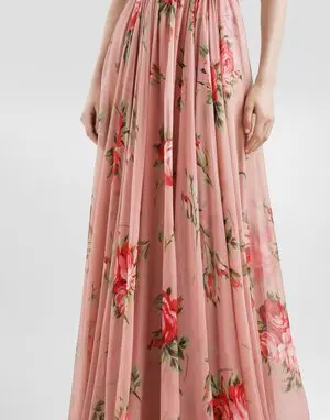 Dolce & Gabbana Rose Bouquet-print Chiffon Dress