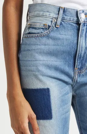 Veronica Beard Dylan Patchwork Straight-leg Jeans - Time Lapse