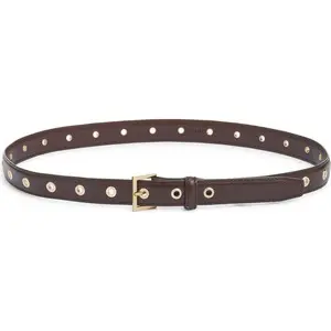 FRAME The Eyelet Leather Belt - Cabernet