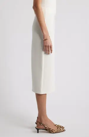 Caslon Ottoman Knit Midi Skirt - White Hot