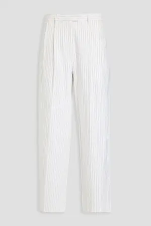 Rag & Bone Newman Pinstriped Wide-leg Pants - White