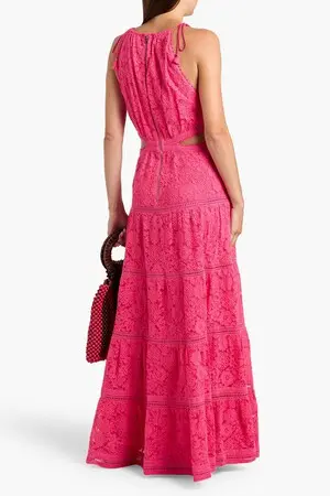 Alice + Olivia Myrtice Guipure Lace Maxi Dress