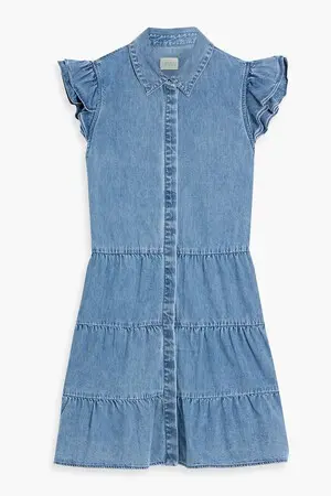 Alice + Olivia Alice + Olivia Jem Tiered Denim Mini Dress - Light Denim