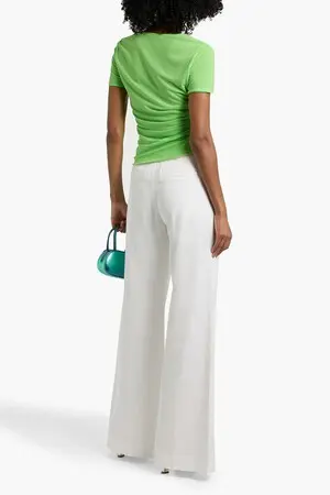 Alice + Olivia Dylan Lyocell-blend Twill Wide-leg Pants