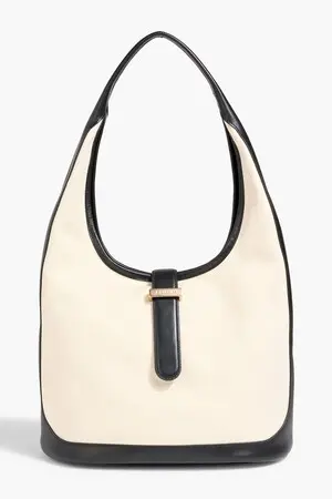 Simkhai Leather-trimmed Canvas Shoulder Bag - Black