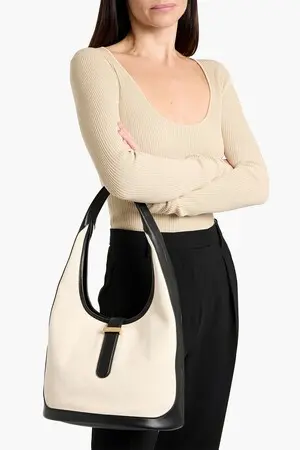 Simkhai Leather-trimmed Canvas Shoulder Bag
