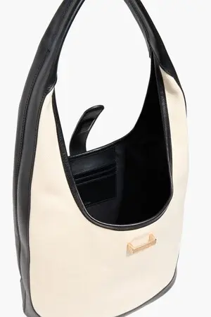 Simkhai Leather-trimmed Canvas Shoulder Bag