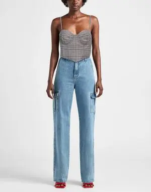 DONDUP Houndstooth Twill Corset Top