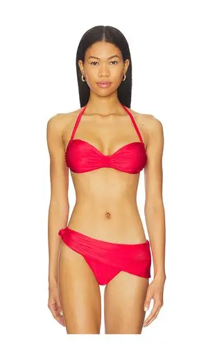 Frankies Bikinis Reece Satin Bikini Top - Lovebird