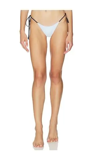 Frankies Bikinis Mackenzie Reversible Seersucker Bikini Bottom - Frost