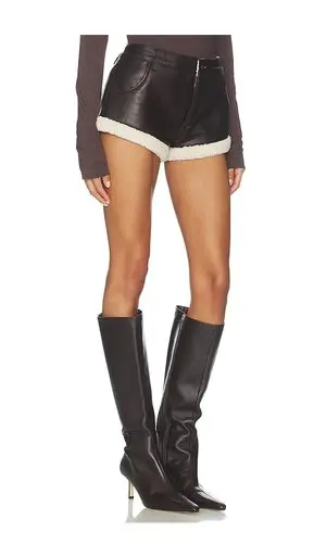 UNDERSTATED LEATHER Faux Shearling Leather Short