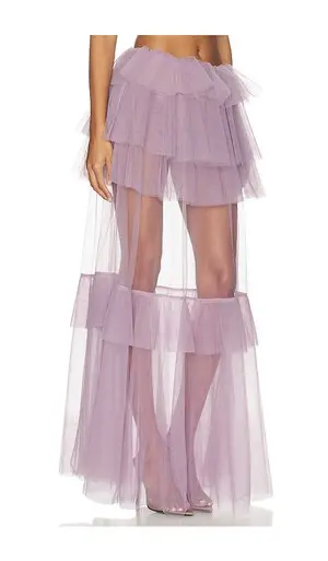AKNVAS Vilhelmine Tiered Tulle Maxi Skirt - Lavender
