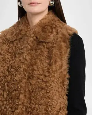 YVES SALOMON Shearling Gilet Brown