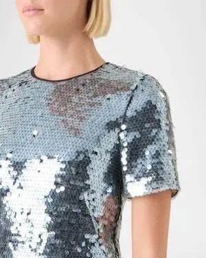 Akris Lucid Sequined Tulle Dress - Black