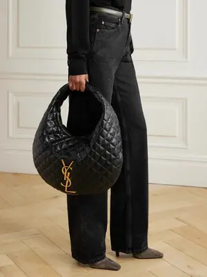 Saint Laurent Icare Matelassé Leather Tote - Black