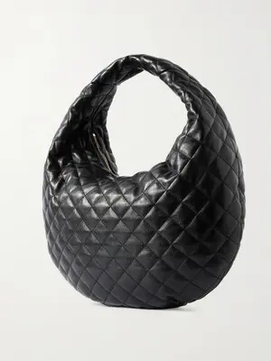 Saint Laurent Icare Matelassé Leather Tote - Black