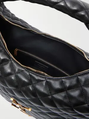 Saint Laurent Icare Matelassé Leather Tote - Black