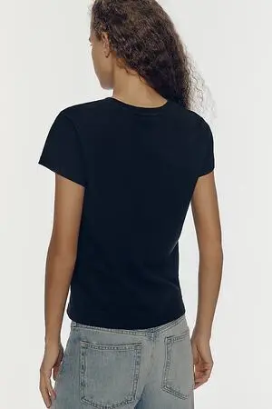 AGOLDE Adine Longline Organic Cotton Tee - Black