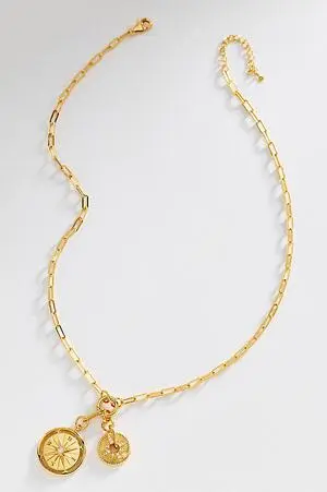 Anthropologie Celestial Pendant Necklace - Gold