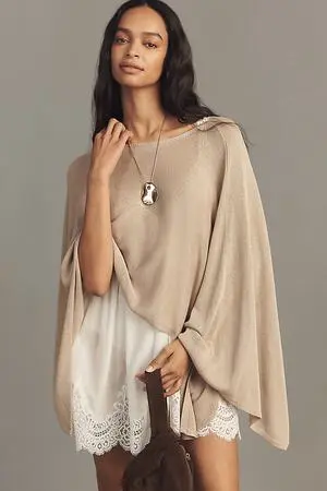 MARE MARE Thin Knit Poncho - Sand