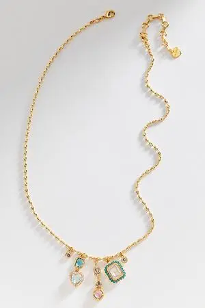 Anthropologie Multi-stone Pendant Necklace - Gold