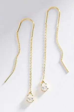 Anthropologie Mermaid Drop Threader Earrings - Gold