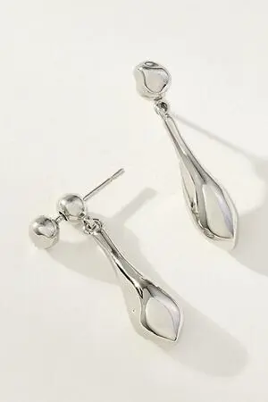 Anthropologie Structural Drop Earrings - Silver