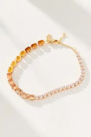 Anthropologie Crystal Stone Bracelet - Yellow
