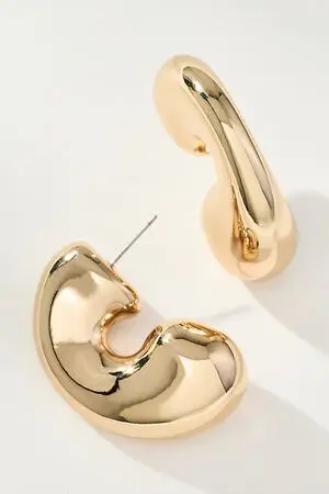 Anthropologie Bubble Hoop Earrings - Gold