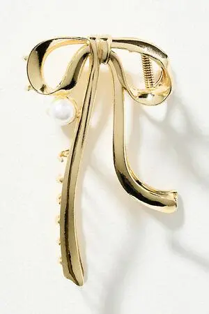 Anthropologie Metal Bow Hair Claw Clip - Gold