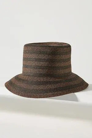 San Diego Hat Braided Straw Bucket Hat - Dark Brown