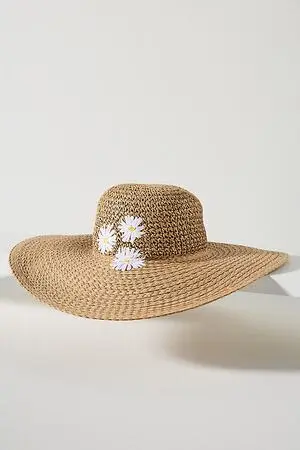 San Diego Hat Daisy Floppy Hat - Natural