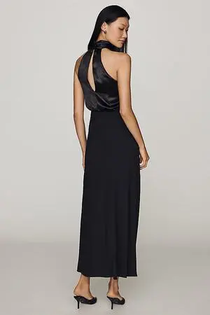 BL-NK Halter Twofer Maxi Dress