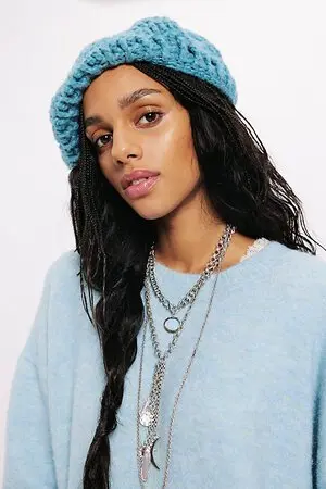 Free People Mina Beret - Light Blue