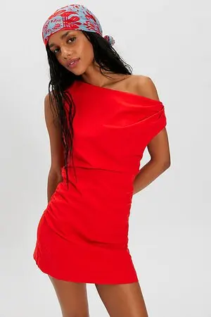 Stretchy One-Shoulder Mini Dresses
