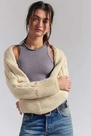 Free People Cable Knit Bolero