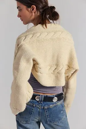 Free People Cable Knit Bolero