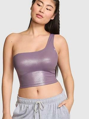 Pink Relay One-shoulder Bra Tank - Print